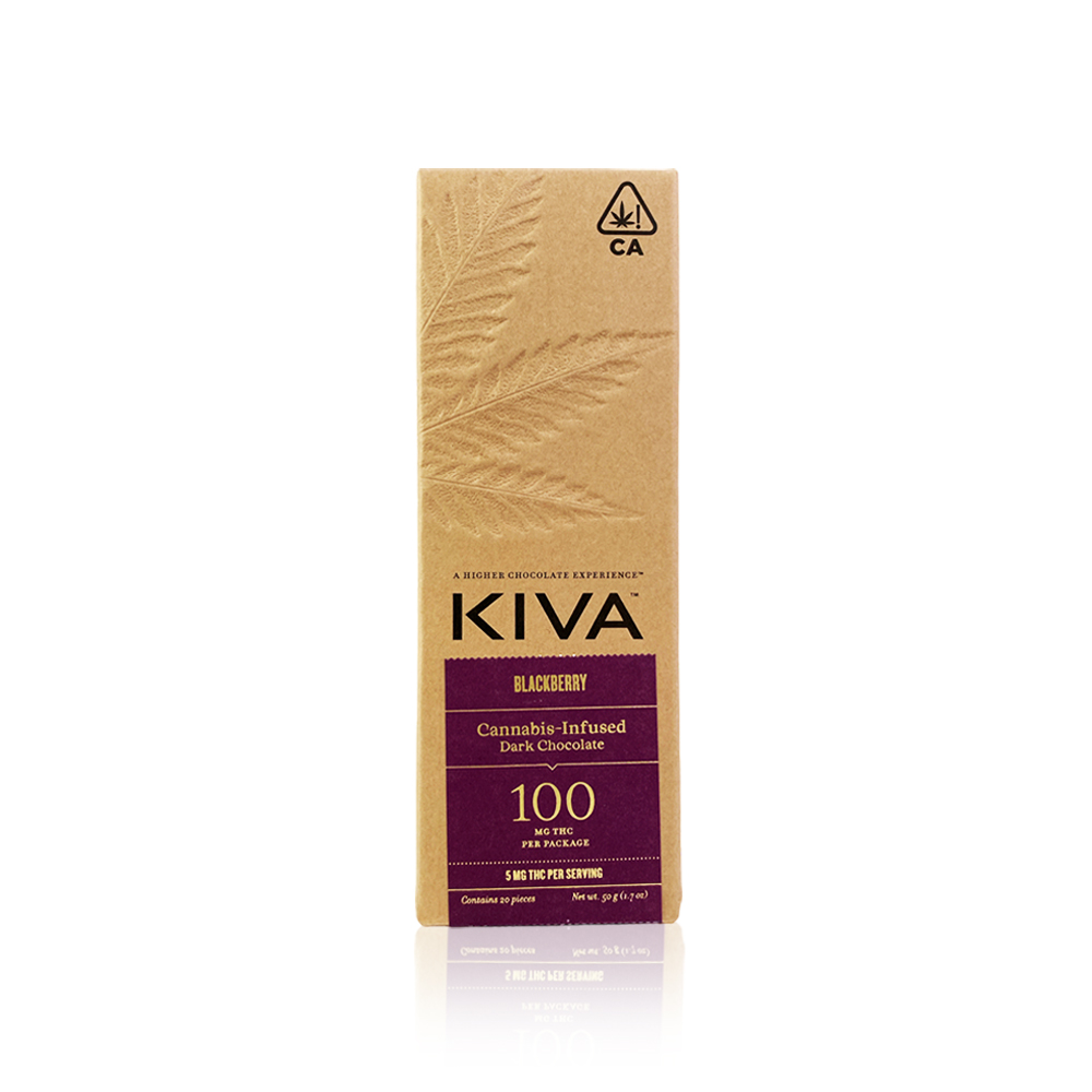 KIVA - Edible - Blackberry - Dark Chocolate Bar - 100MG - Tropicanna ...