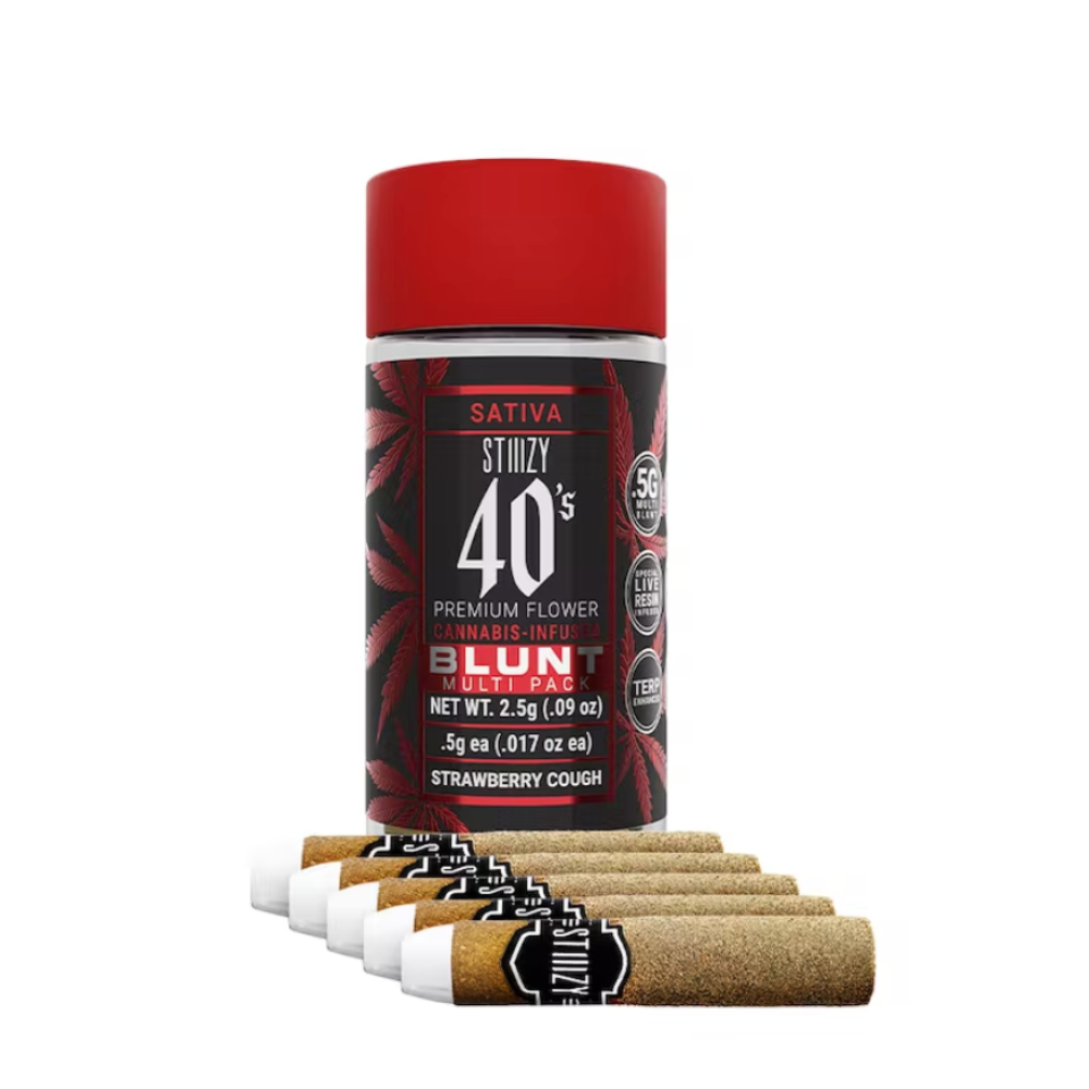 2.5g Strawberry Cough Infused 40's Mini Blunts (.5g - 5 p...