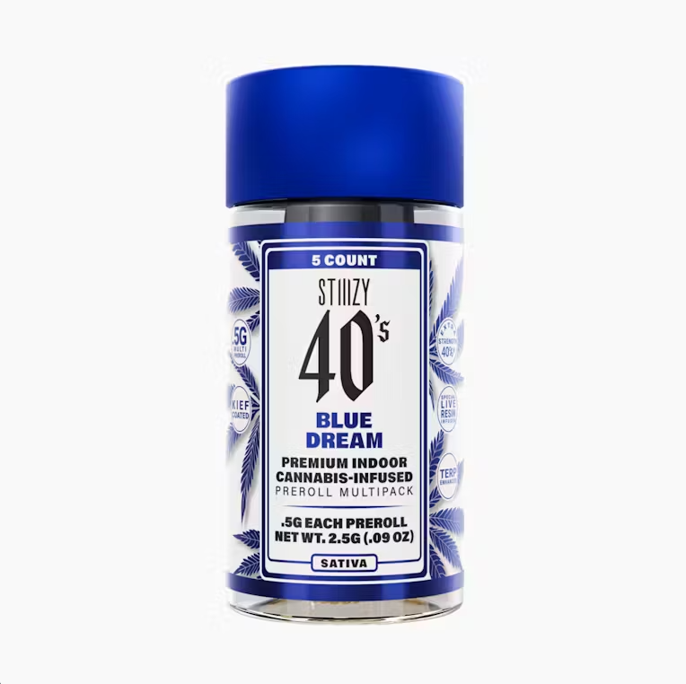 STIIIZY: Blue Dream 40's Infused .5g Pre-Rolls 5pk/2.5g