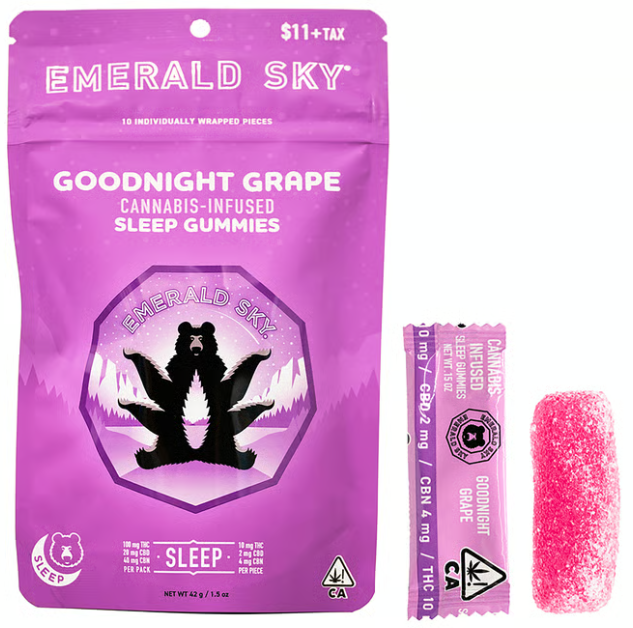 EMERALD SKY: Goodnight Grape Sleep Gummies 10-Piece/100mg...