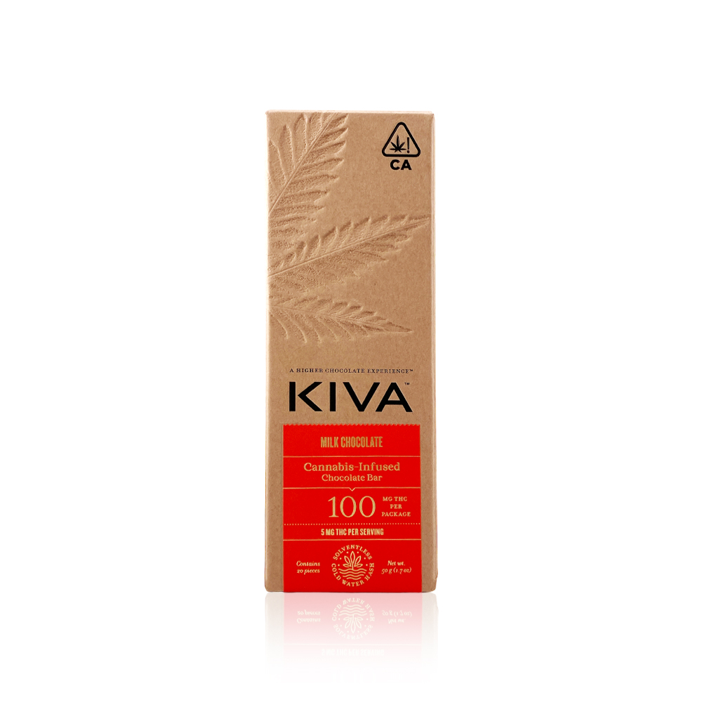 KIVA - Edible - Milk Chocolate Bar - 100MG - Tropicanna ...