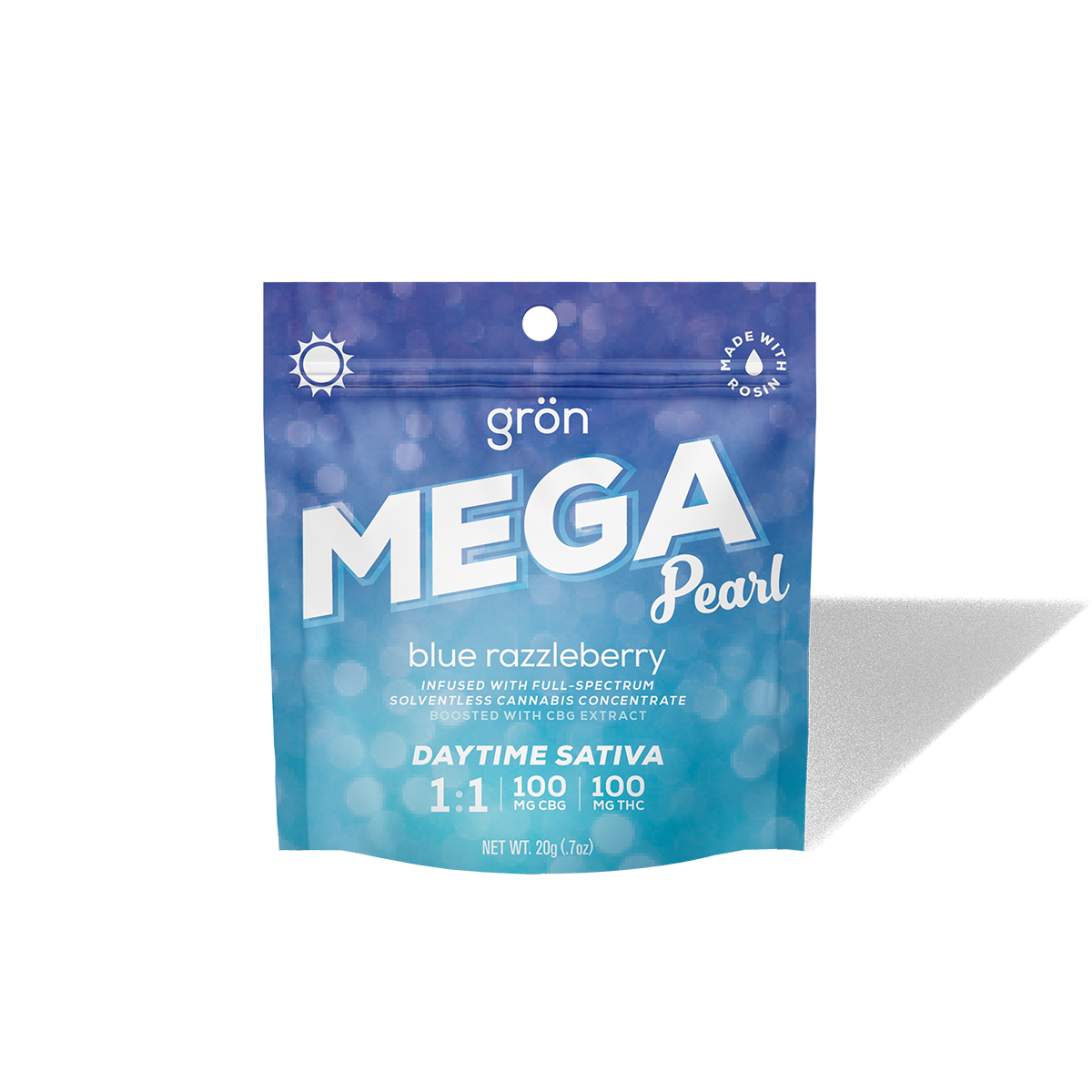 Blue Razzleberry "MEGA Pearl" Gummy | 200mg 1:1 (THC:CBG)...