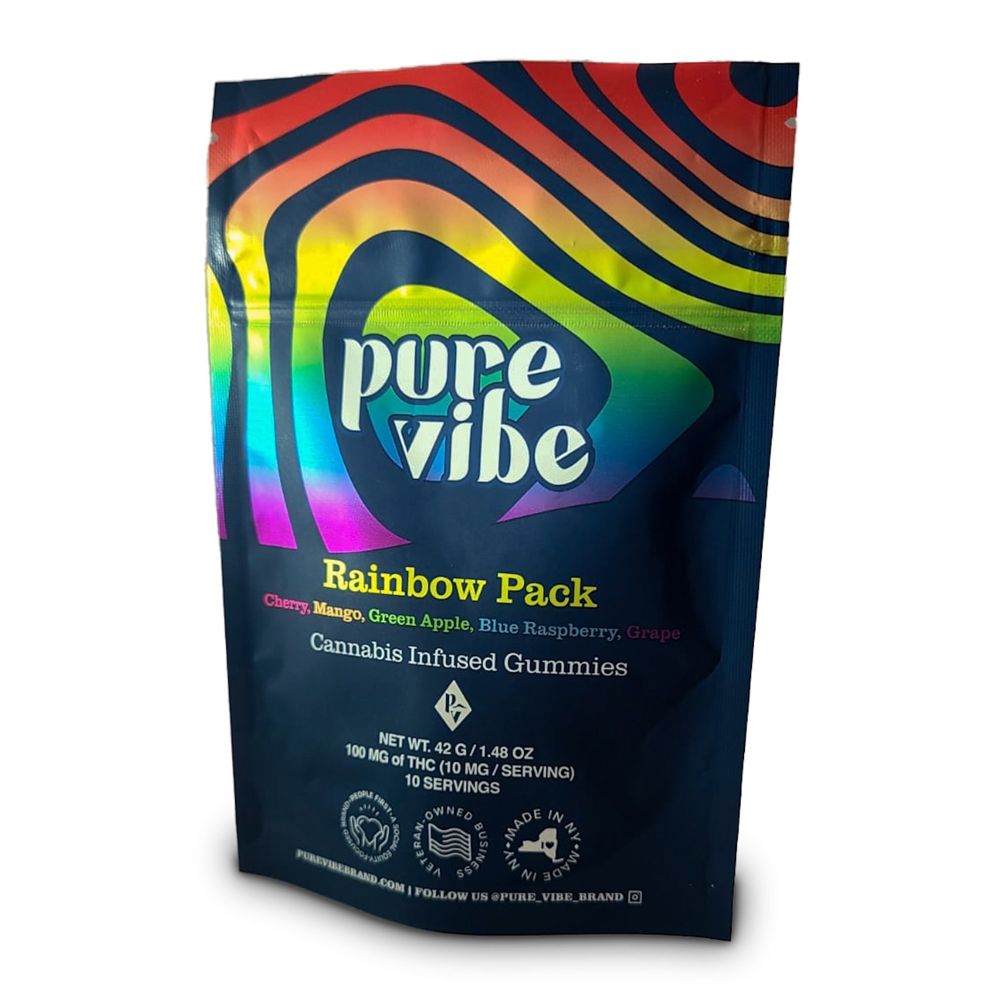 Rainbow Pack Gummies 100mg | Pure Vibe | Edible - NYCBUD:...