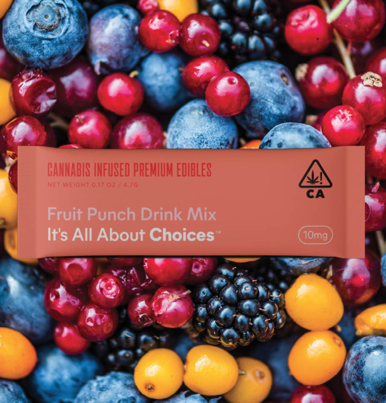 Choices | Fruit Punch Drink Mix | 10mg - Marijuana Shop i...
