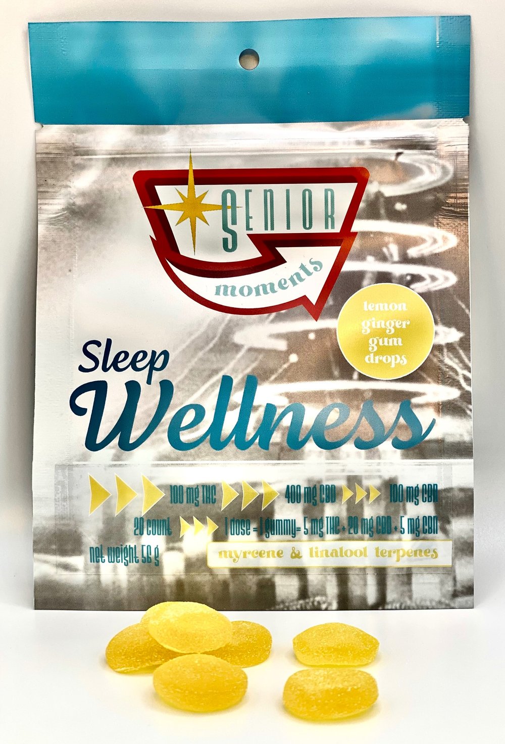 Sleep Wellness Lemon Ginger Gummies 20 Pack | Senior Mome...