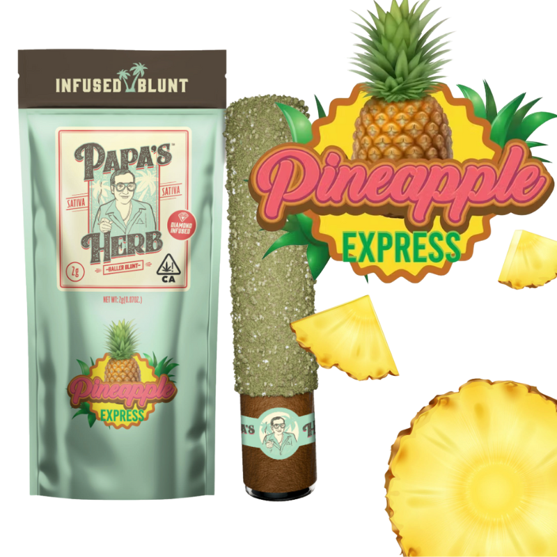 2g Pineapple Express Diamond + Kief Infused Blunt - Papa...