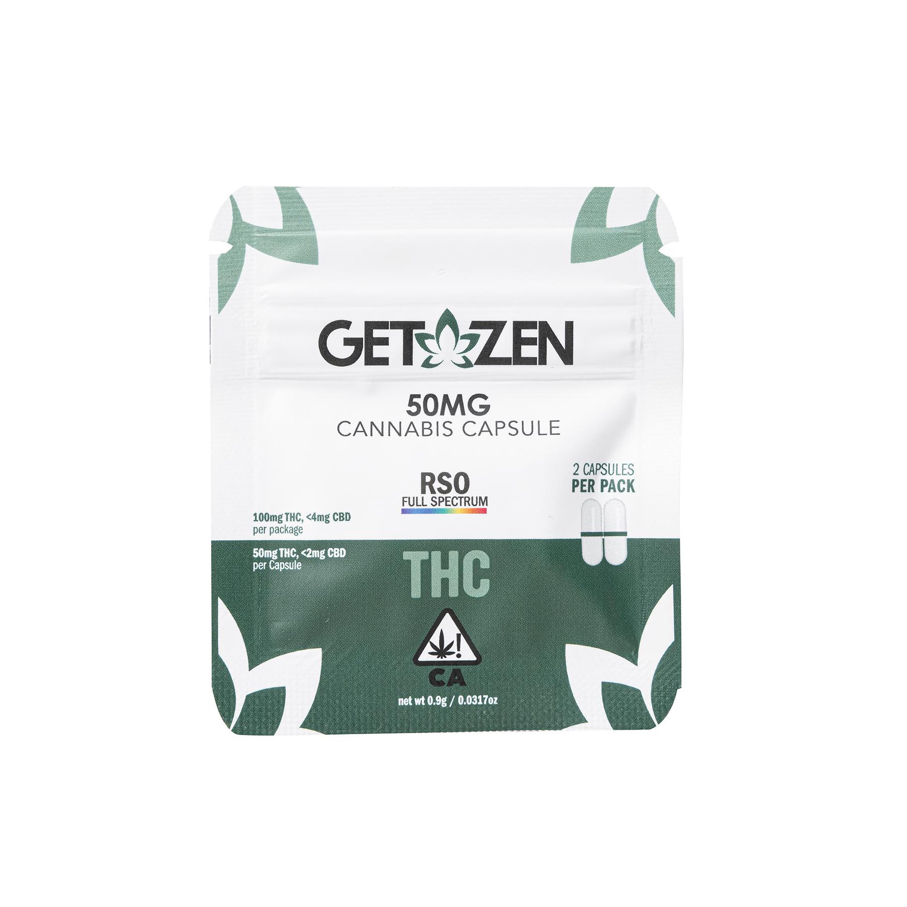 100mg THC Get Zen Capsules (50mg - 2 caps) - Sacramento C...