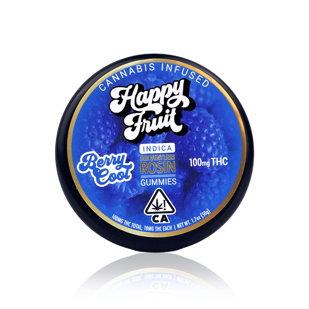 HAPPY FRUIT - Edible - Berry Cool - Rosin Gummies - 100MG - Tropicanna ...
