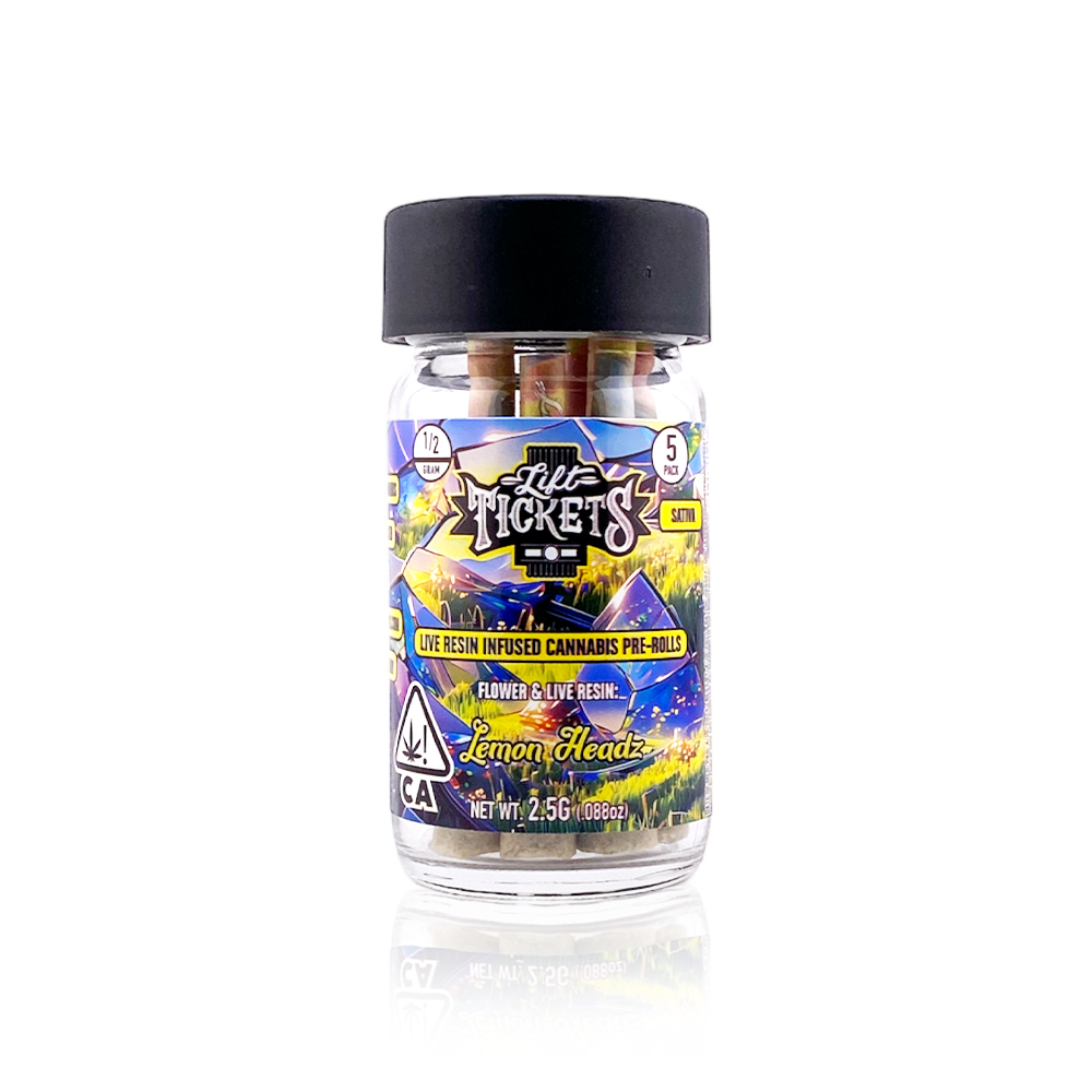 LIFT TICKETS - Infused Preroll - Lemon Headz - 5 Pack - 2...