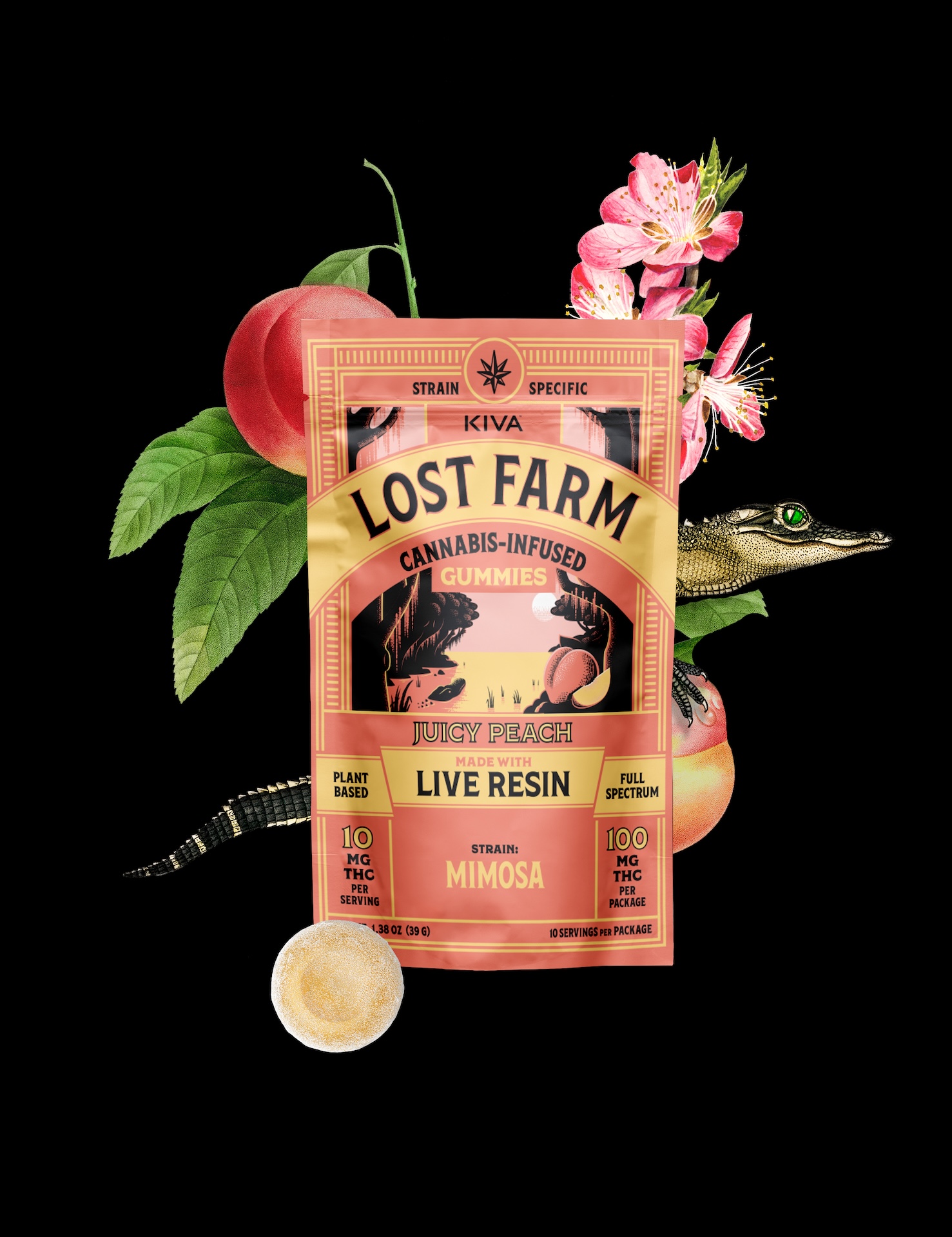 Lost Farm | Edible | Live Resin Gummy - Juicy Peach x Mim...